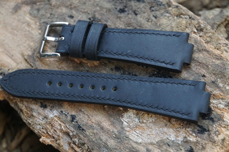 Notched Black Leather Watch Strap for Tudor North Flag Watch / - Etsy