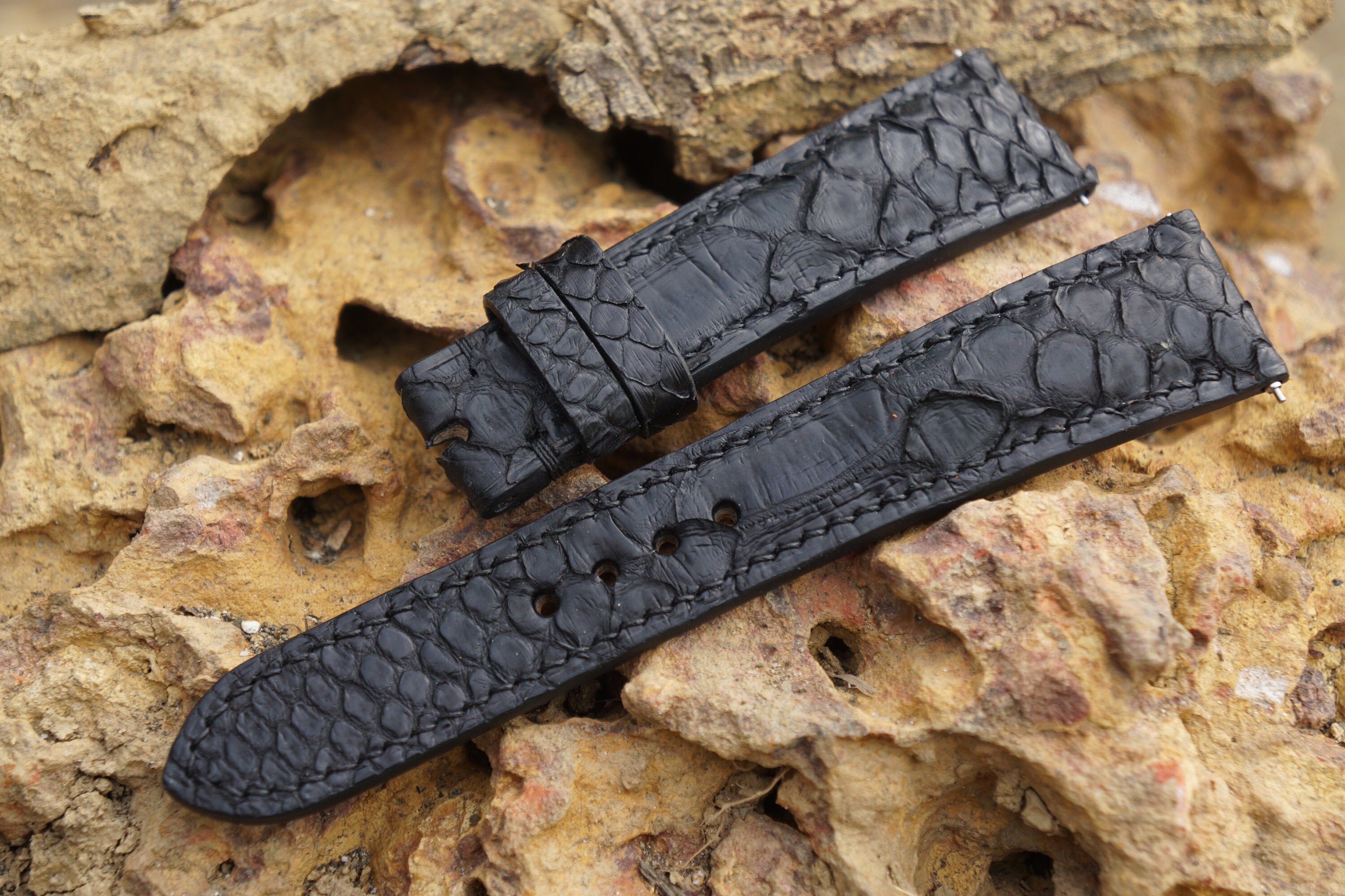 Custom Black Python Leather Watch Straps Custom Watch Strap - Etsy