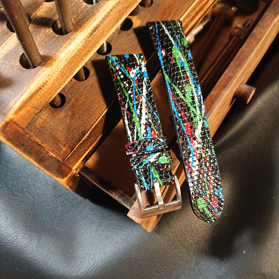 Bespoke Lizard Leather Watch Strap. Hand Drawing Leather Watch Strap - Etsy