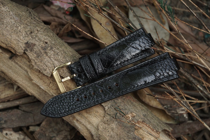 Oris Watch Strap/black Ostrich Leg Leather Watch Band Oris - Etsy