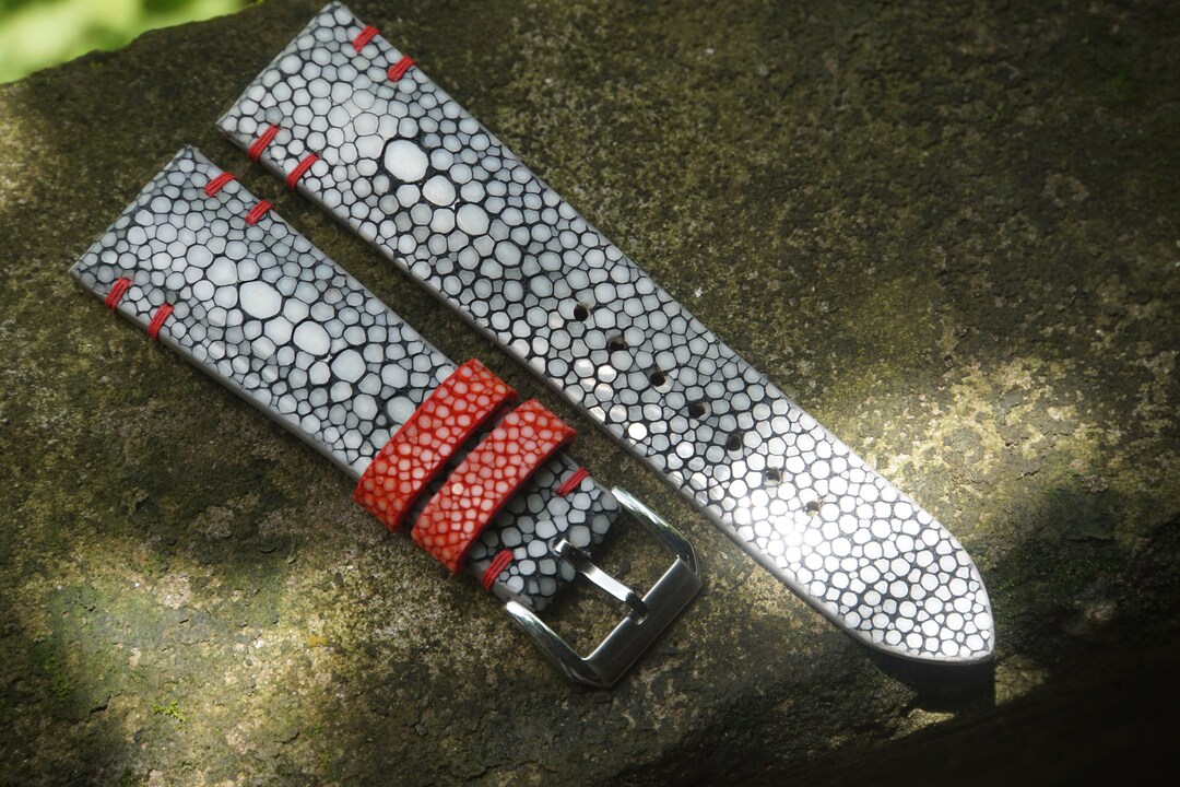 Special Gray Stingray Leather Watch Strap/stingray Watch Band 24mm 23mm ...