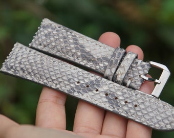 Custom Black Python Leather Watch Straps Custom Watch Strap | Etsy