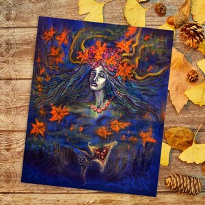 Danu the Celtic Goddess Print, Samhain Autumn Equinox Mabon Wicca ...