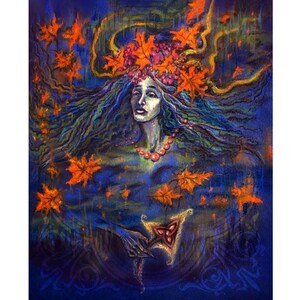 Danu the Celtic Goddess Print, Samhain Autumn Equinox Mabon Wicca ...
