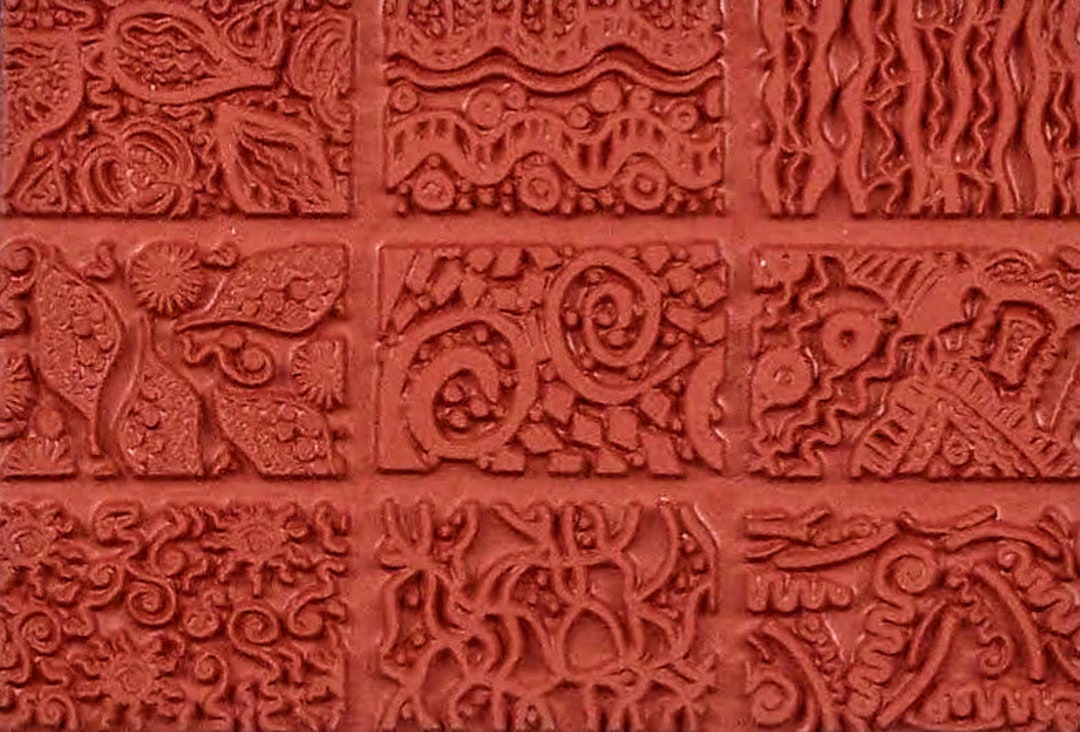 VULCANIZED RED RUBBER Deep Etched Stamps, Journals, Clay, Pmc, Fabric ...