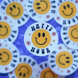 Smiley Face Retro Stickers | Happy Hour | Hippie Boho Sticker | Good ...