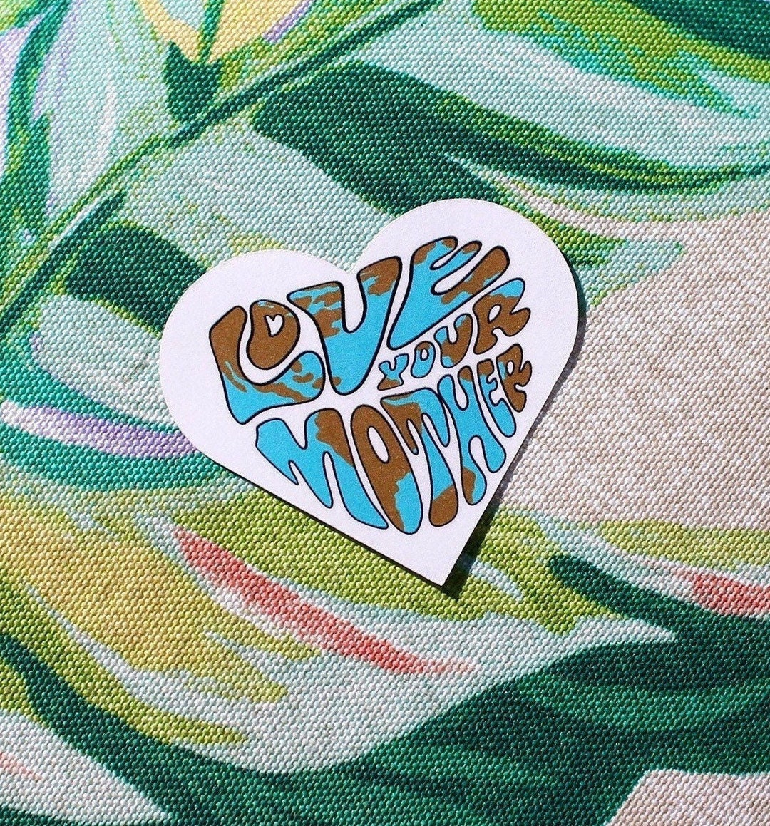 Love Your Mother Retro Sticker | Our Mother Earth | Hippie Boho ...