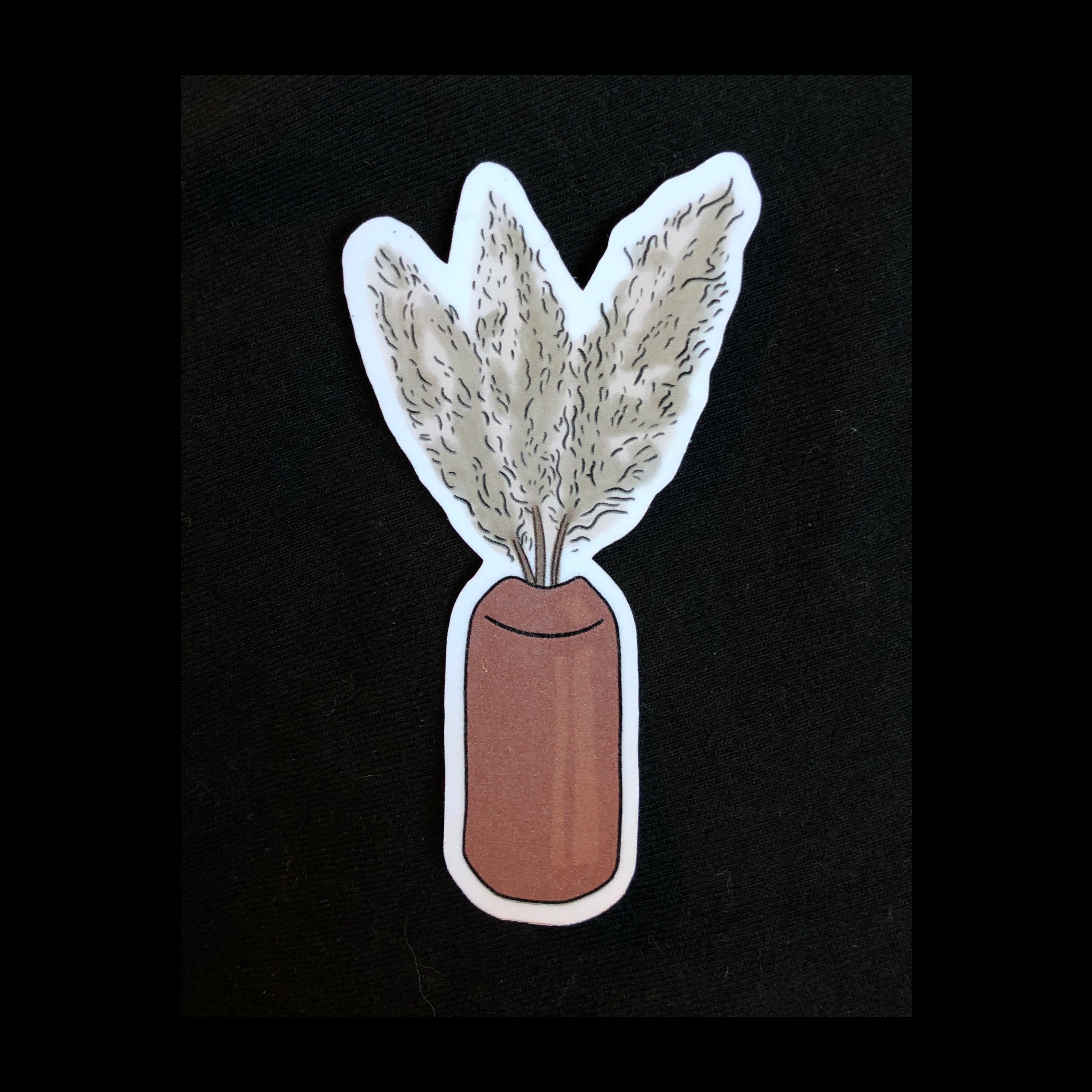 Pampas Grass Dye Cut Sticker | Retro Sticker | Boho | Hippie Vibes ...