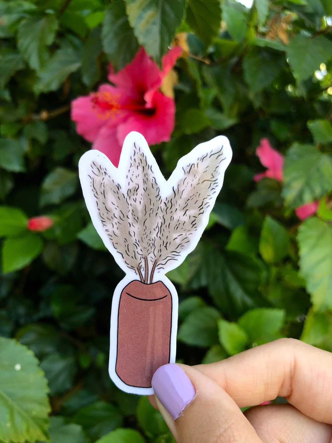 Pampas Grass Dye Cut Sticker | Retro Sticker | Boho | Hippie Vibes ...