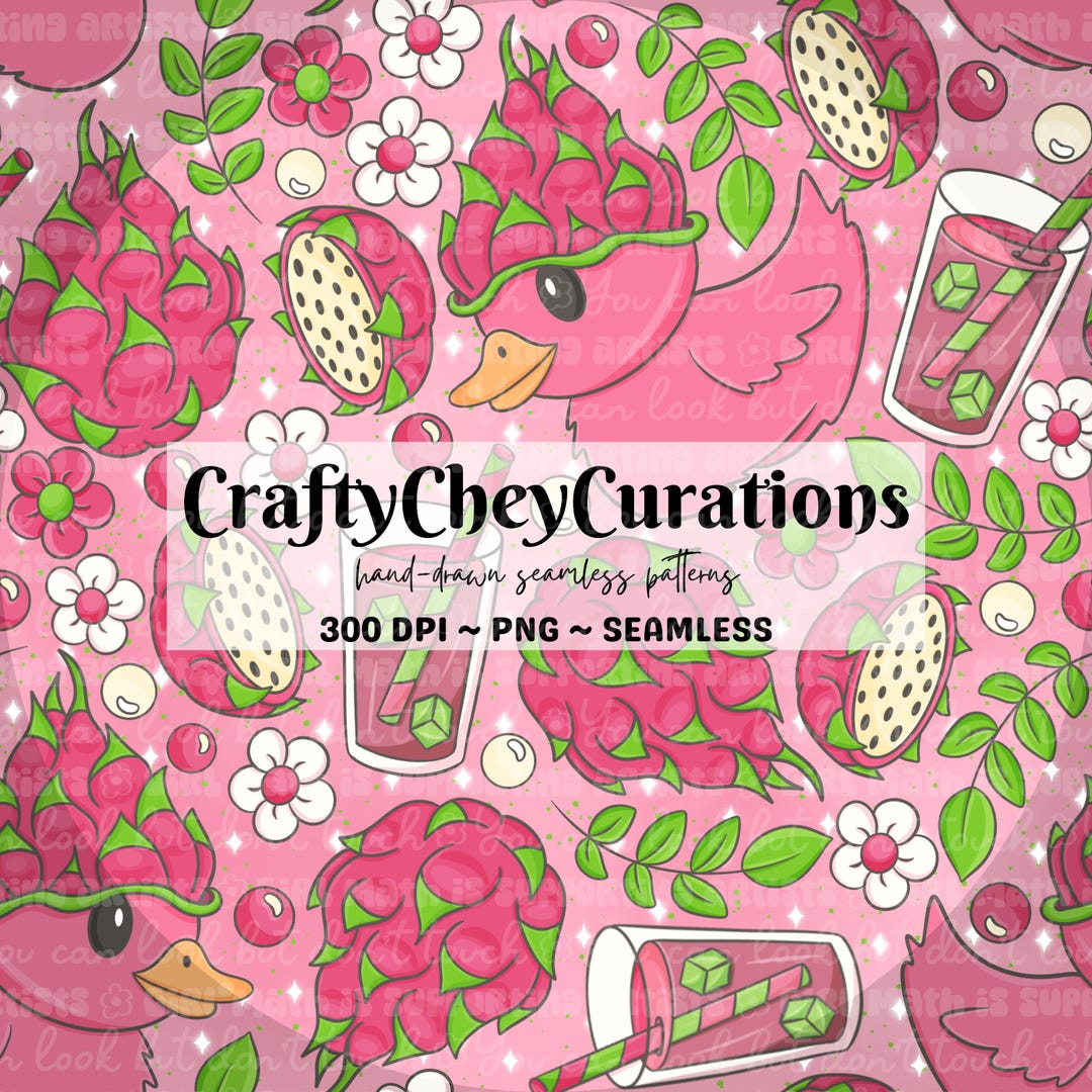 Dragonfruit Ducks - Lemonade - Spring/summer - Seamless - Instant ...