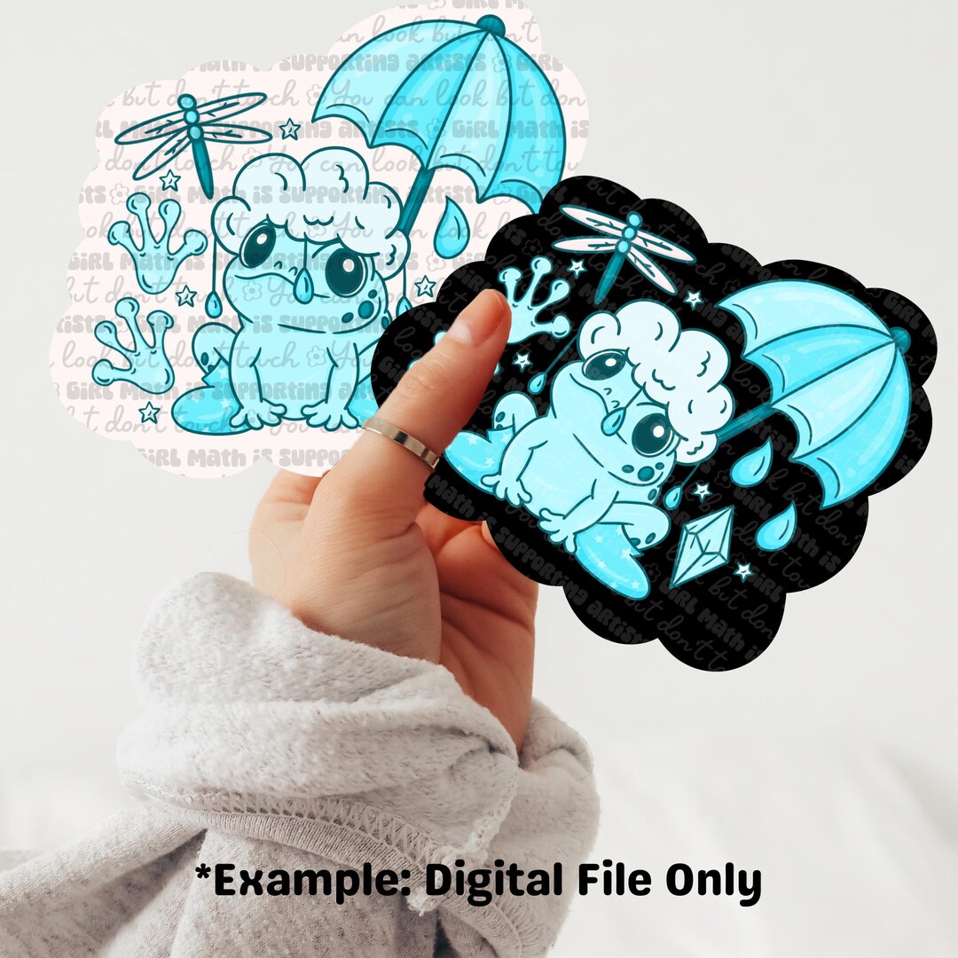 Blue Rainy Frogs - PNG + Digital Stickers - Instant Download - Etsy