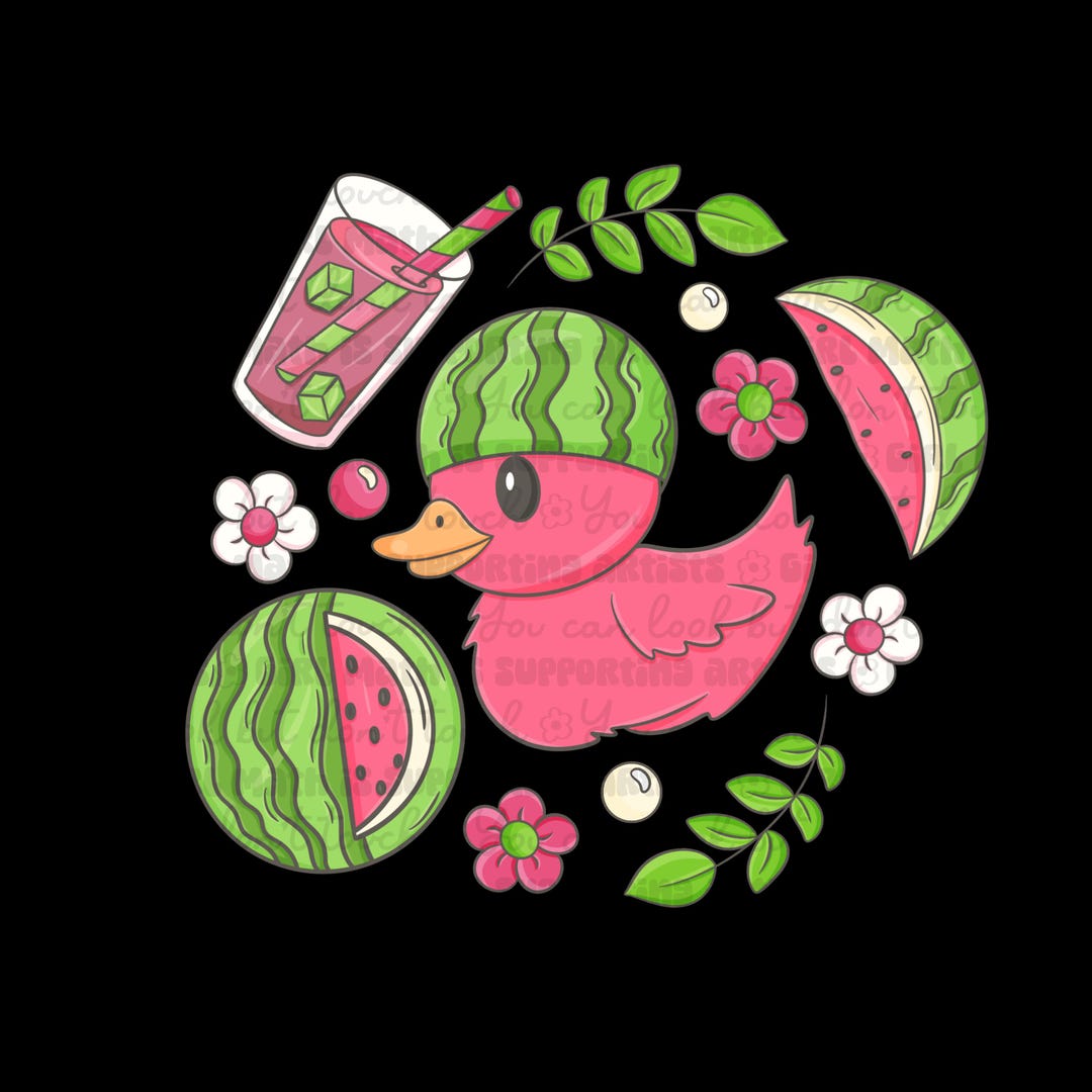 Watermelon Duck - PNG - Instant Download - Etsy
