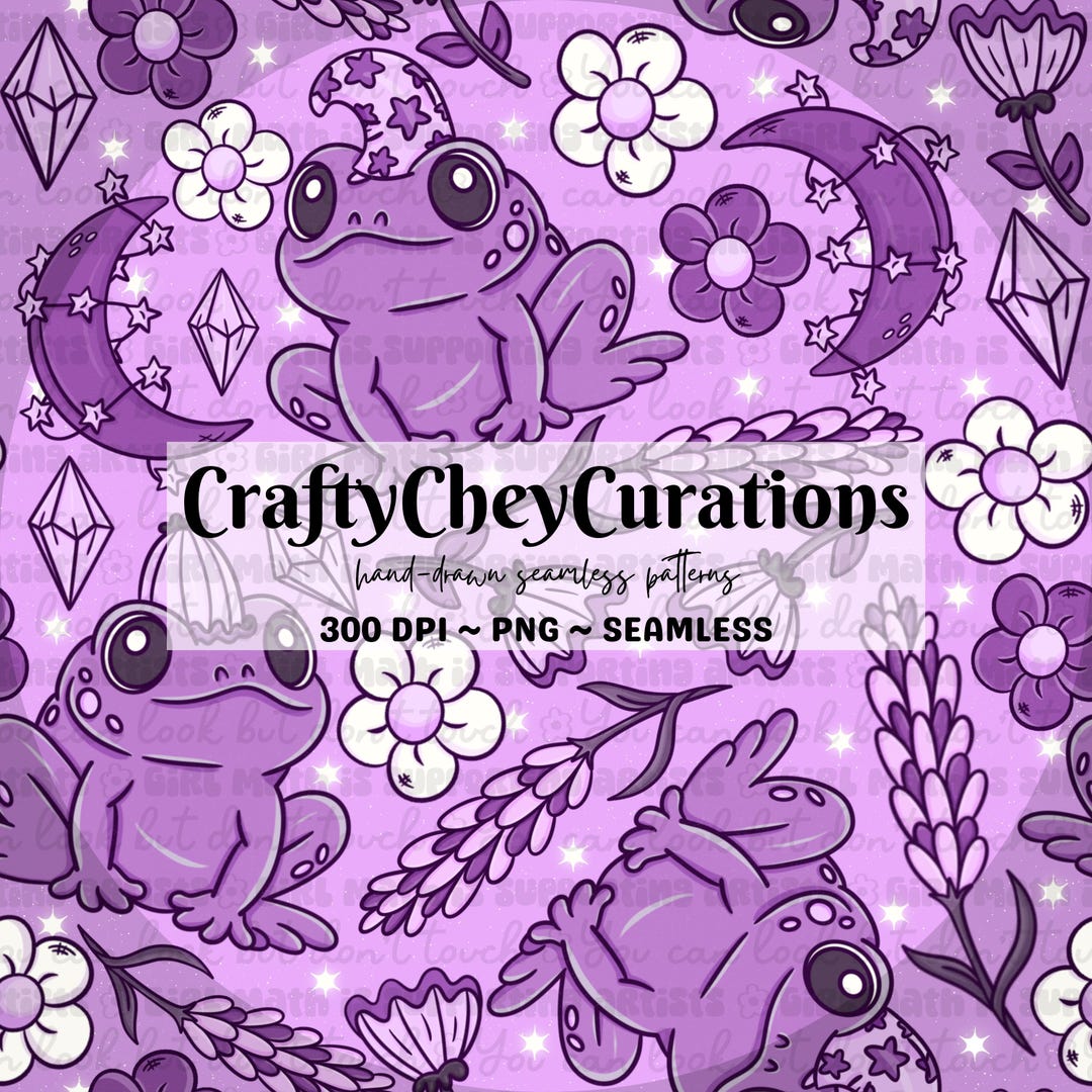 Purple Wizard Frogs - Spring/summer - Seamless - Instant Download - Etsy
