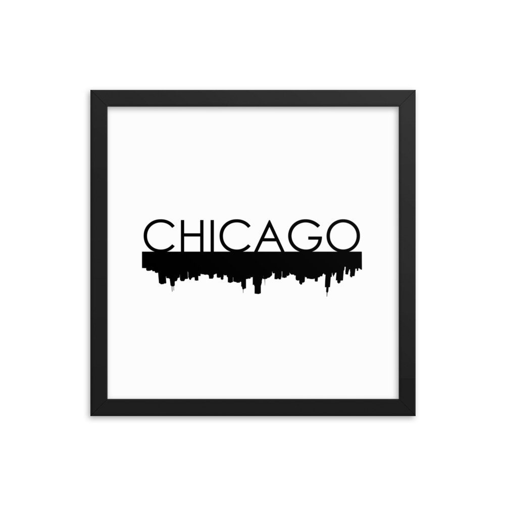 Chicago Skyline Framed Poster Chicago Art Framed Art - Etsy