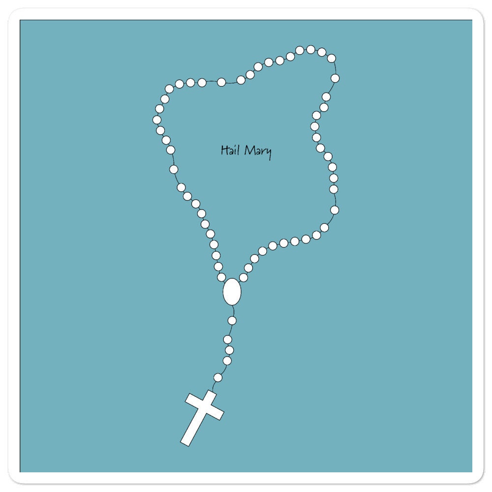 Hail Mary Catholic Rosary Sticker Minimalist Catholic Art - Etsy