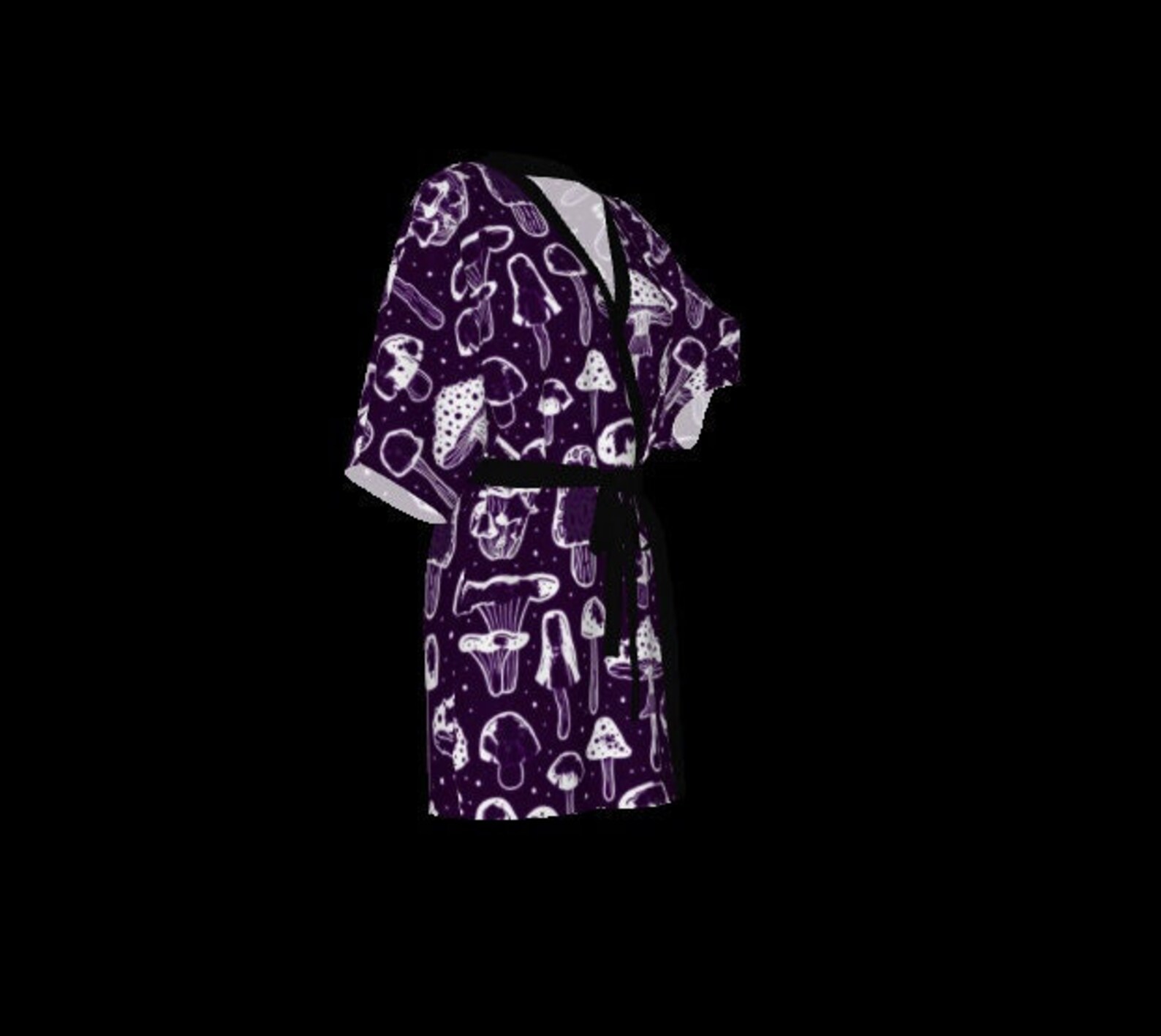 Purple Kimono, Mushroom Kimono, Purple Robe, Purple Mushrooms, Kimono ...