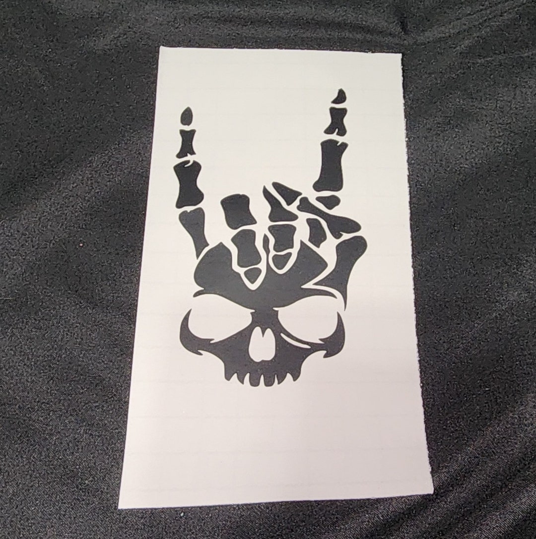 Skull and Metal Horns Skeleton Hands Vinyl Decal Sticker - Etsy