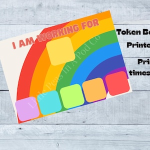 Printable Rainbow Token Board | 5x7 ABA Token Chart | Token Reward ...