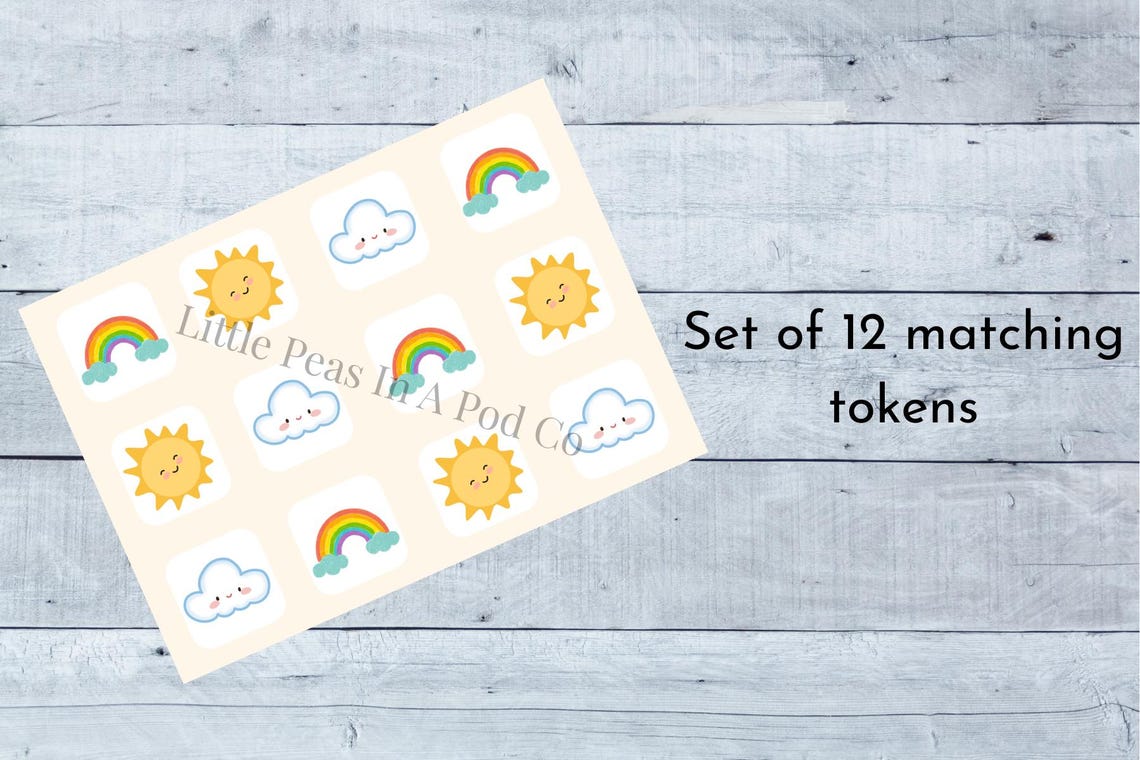 Printable Rainbow Token Board | 5x7 ABA Token Chart | Token Reward ...