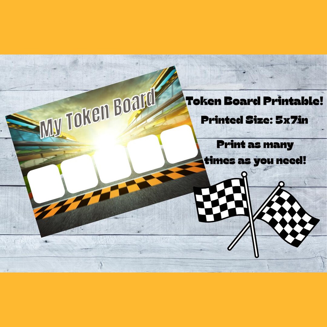 Race Car Token Board | Race Track Reward Chart | Printable Behavior ...
