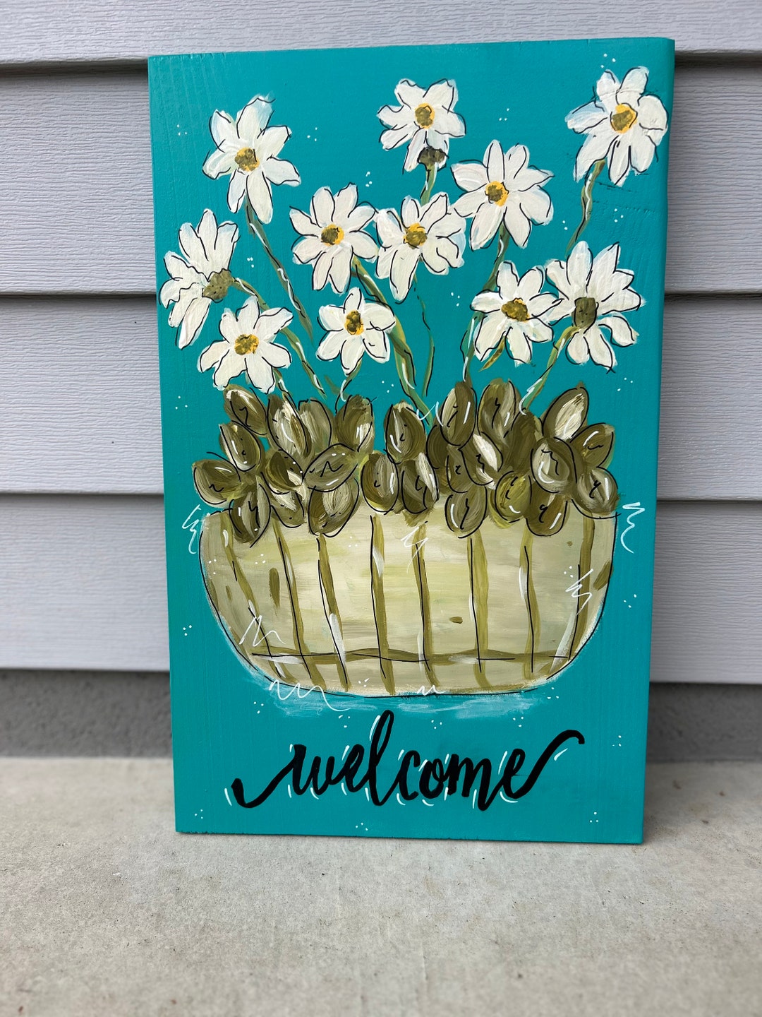 Spring Porch Sign, Flower Porch Sign, Flower Welcome Sign, Spring ...