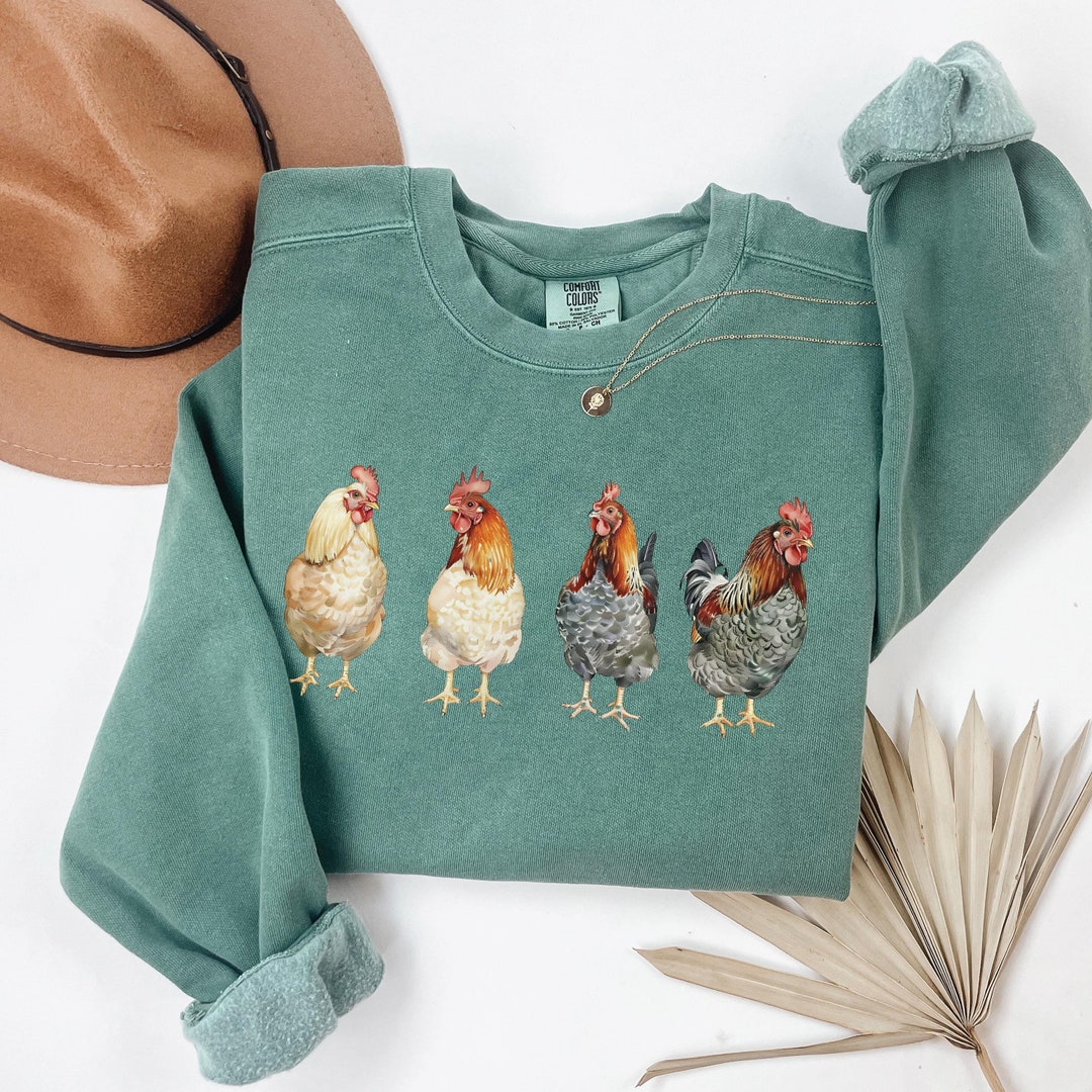 Chicken Sweatshirt, Mothers Day Chicken Sweatshirt, Women Chicken ...