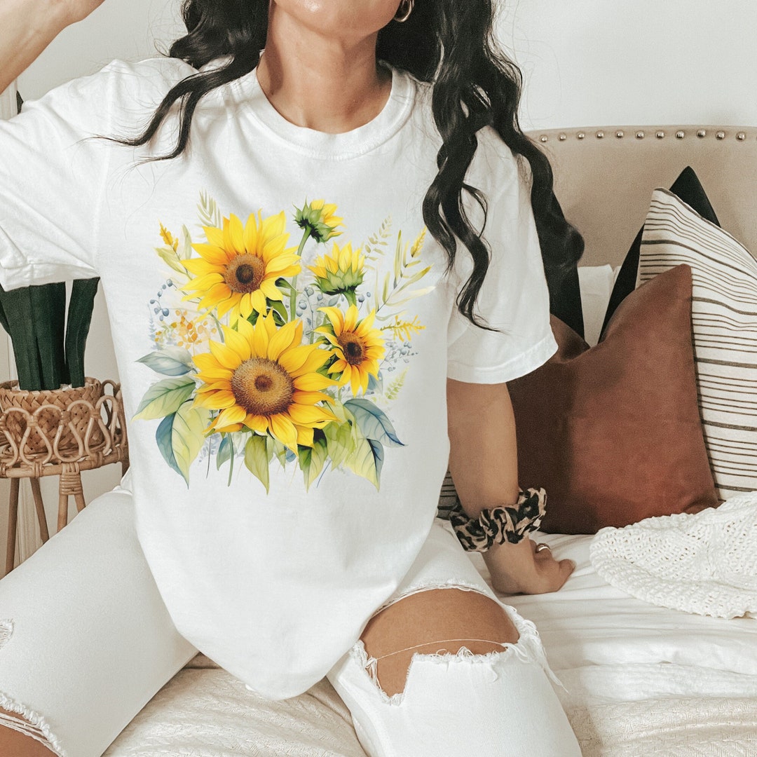 Sunflower Tshirt, Floral Shirt, Botanical Shirt, Nature Lover Shirt ...