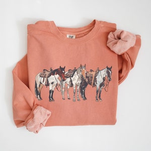 Western Sweatshirt, Horse Sweatshirt, Cowgirl Sweatshirt, Horse Girl T ...