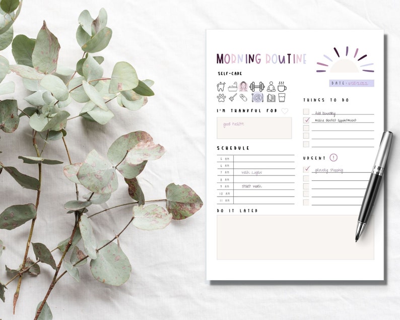 ADHD Daily Planner Printable Morning and Nighttime Routine - Etsy