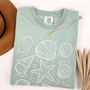 Sea Shell Shirt, Beach Shirt, Ocean Shirt, Summer Shirt, Sea Shell ...