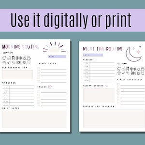 ADHD Daily Planner Printable, Morning and Nighttime Routine Checklist ...