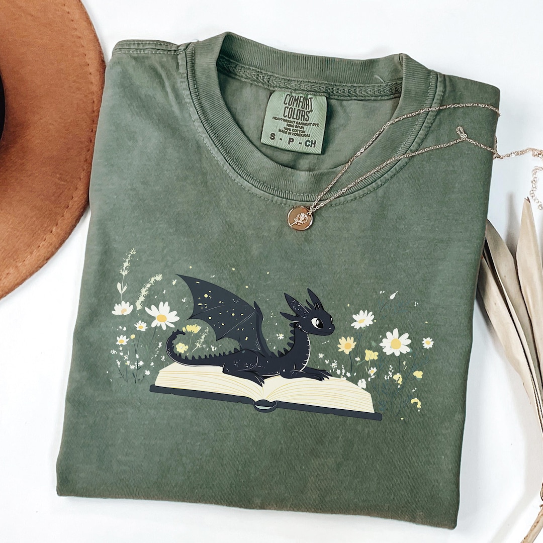 Dragon Book Shirt, Fantasy Shirt, Bookworm Shirt, Bookish Shirt, Book ...