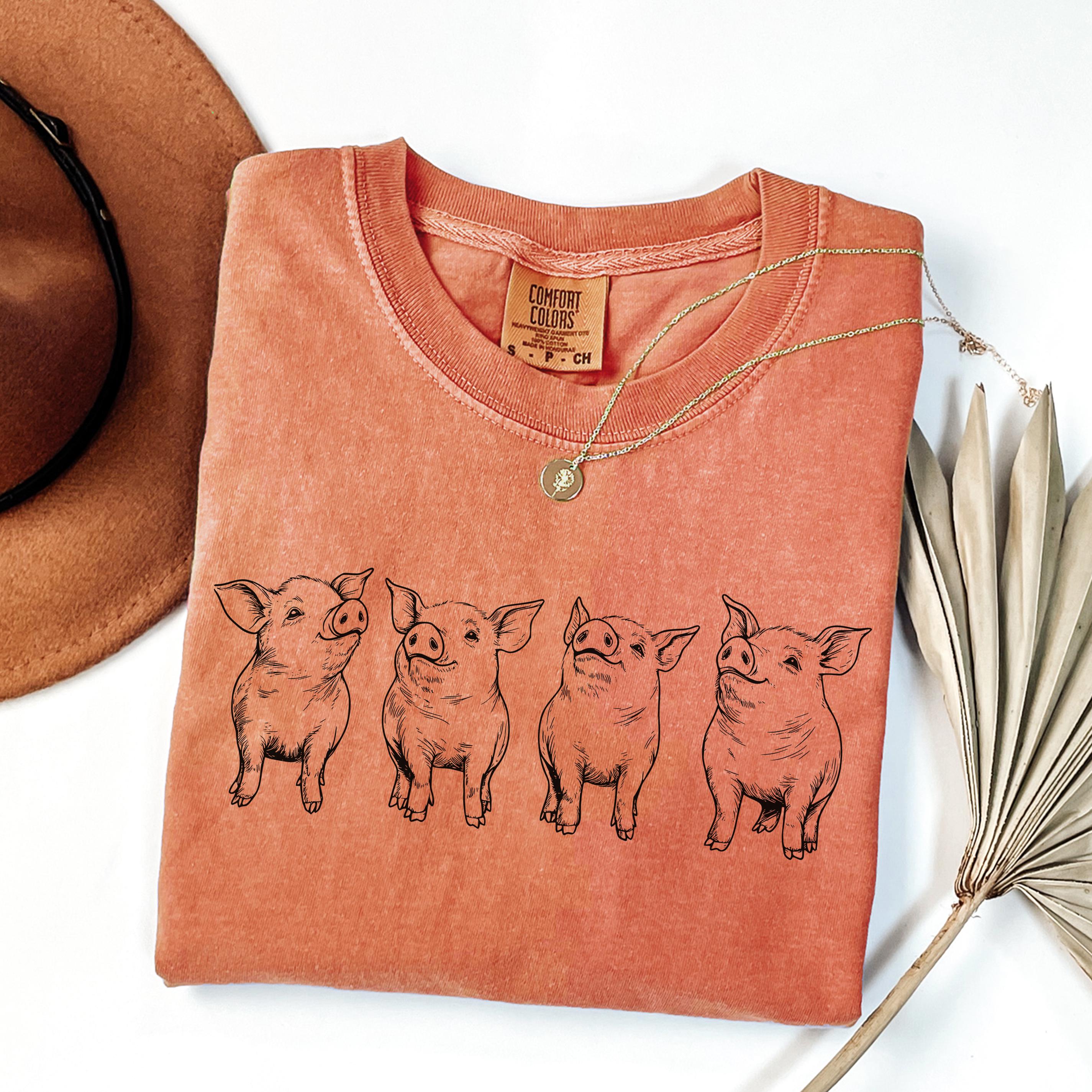 Cute Pigs Shirt, Pig Shirt, Graphic Tees for Women, Animal Lover Shirt ...