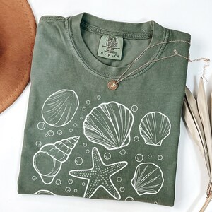 Sea Shell Shirt, Beach Shirt, Ocean Shirt, Summer Shirt, Sea Shell ...