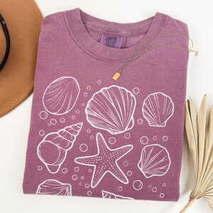 Sea Shell Shirt, Beach Shirt, Ocean Shirt, Summer Shirt, Sea Shell ...