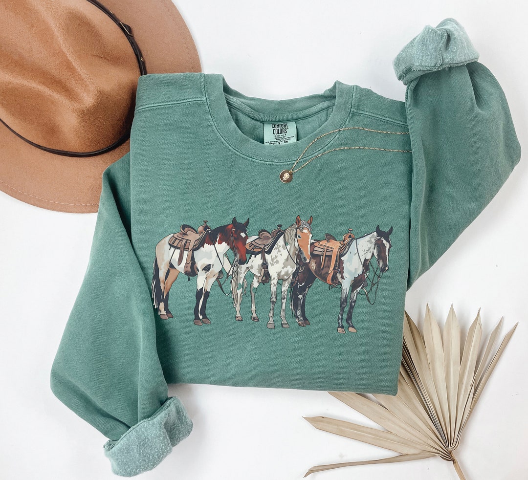 Western Sweatshirt, Horse Sweatshirt, Cowgirl Sweatshirt, Horse Girl T ...