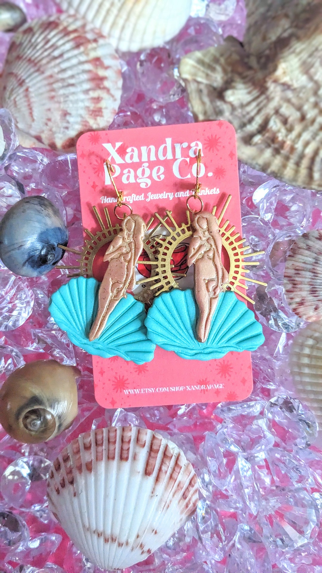 Aphrodite Earrings Marine Seashell Dangle Earrings, Greek Mythology ...