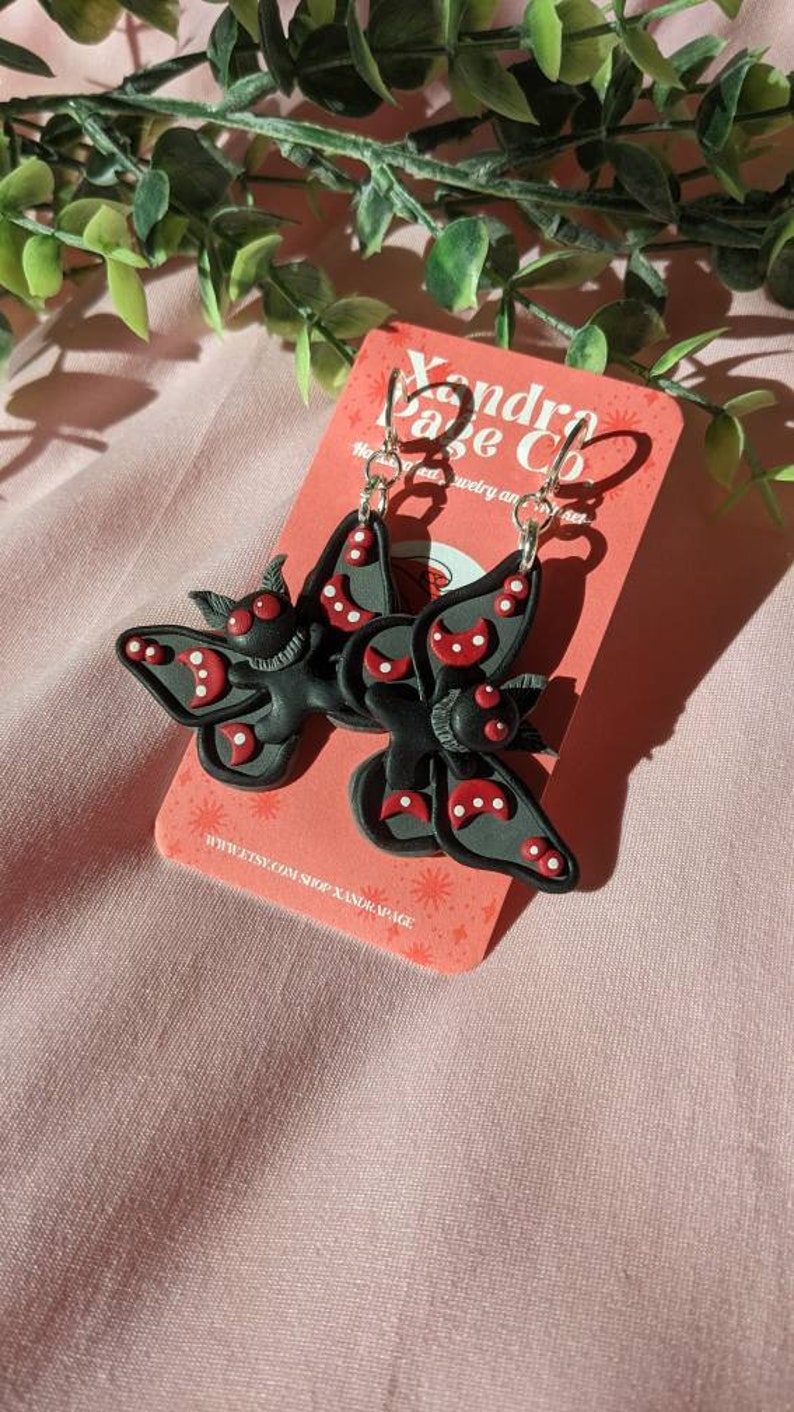 Mothman Earrings Cute Kawaii Mothman Prophecies Polymer Clay - Etsy