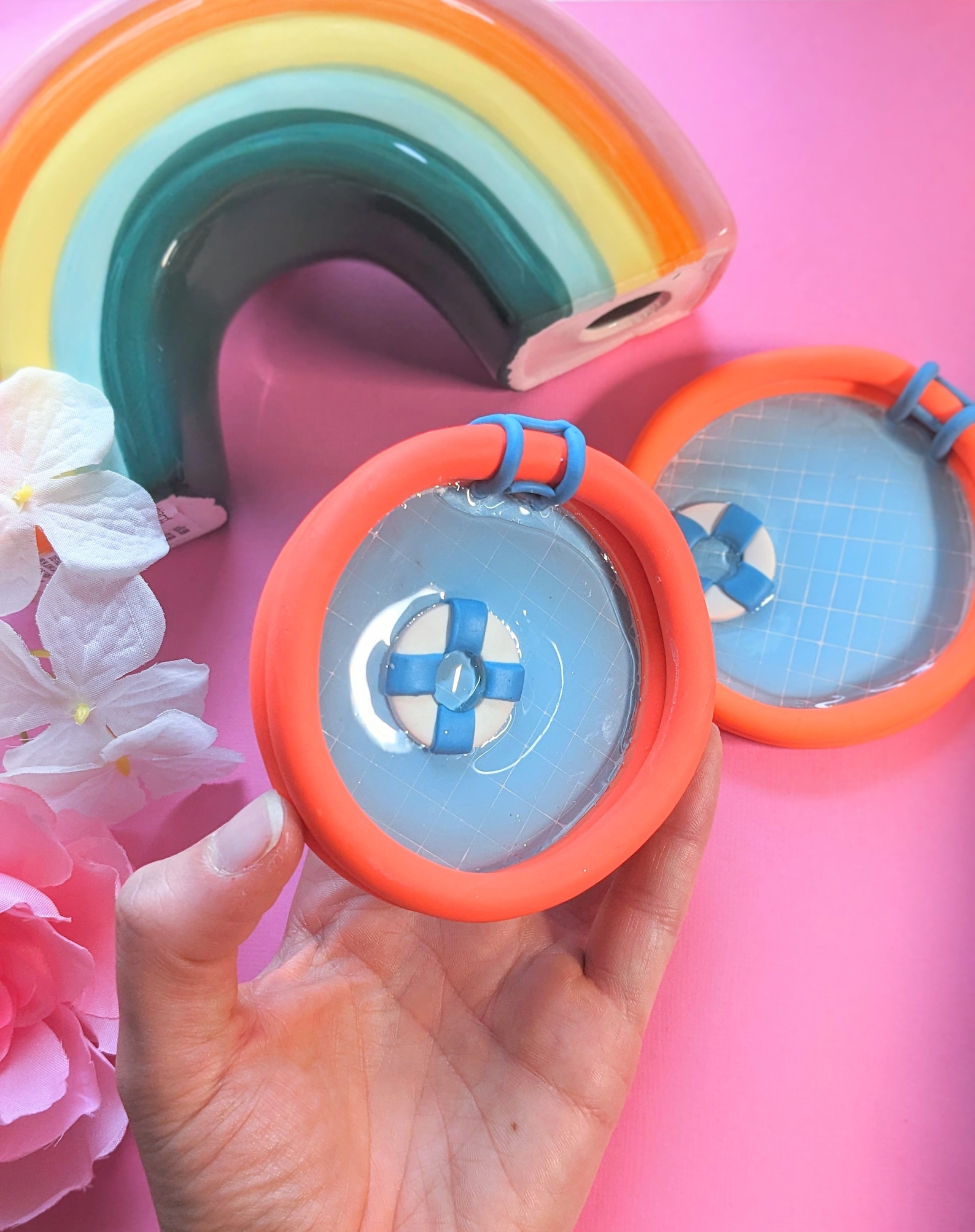 Summer Pool Trinket Tray Polymer Clay Accessories, Cute Kitschy ...