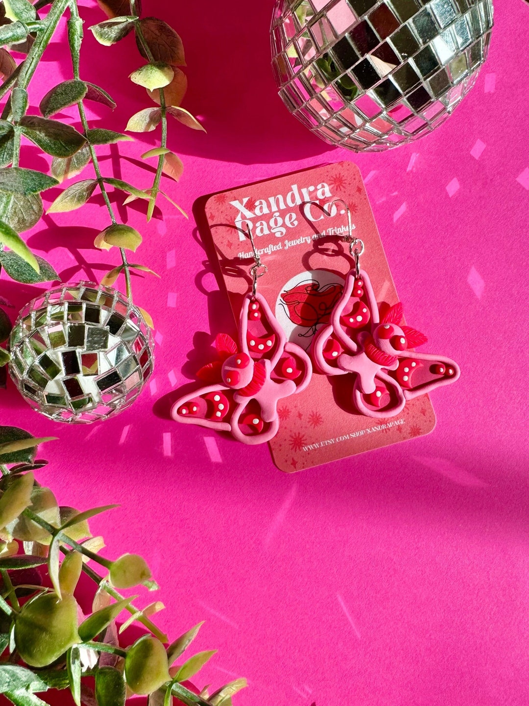 Mothman Pink Mothwoman Earrings Cute Kawaii Mothman Prophecies Polymer ...