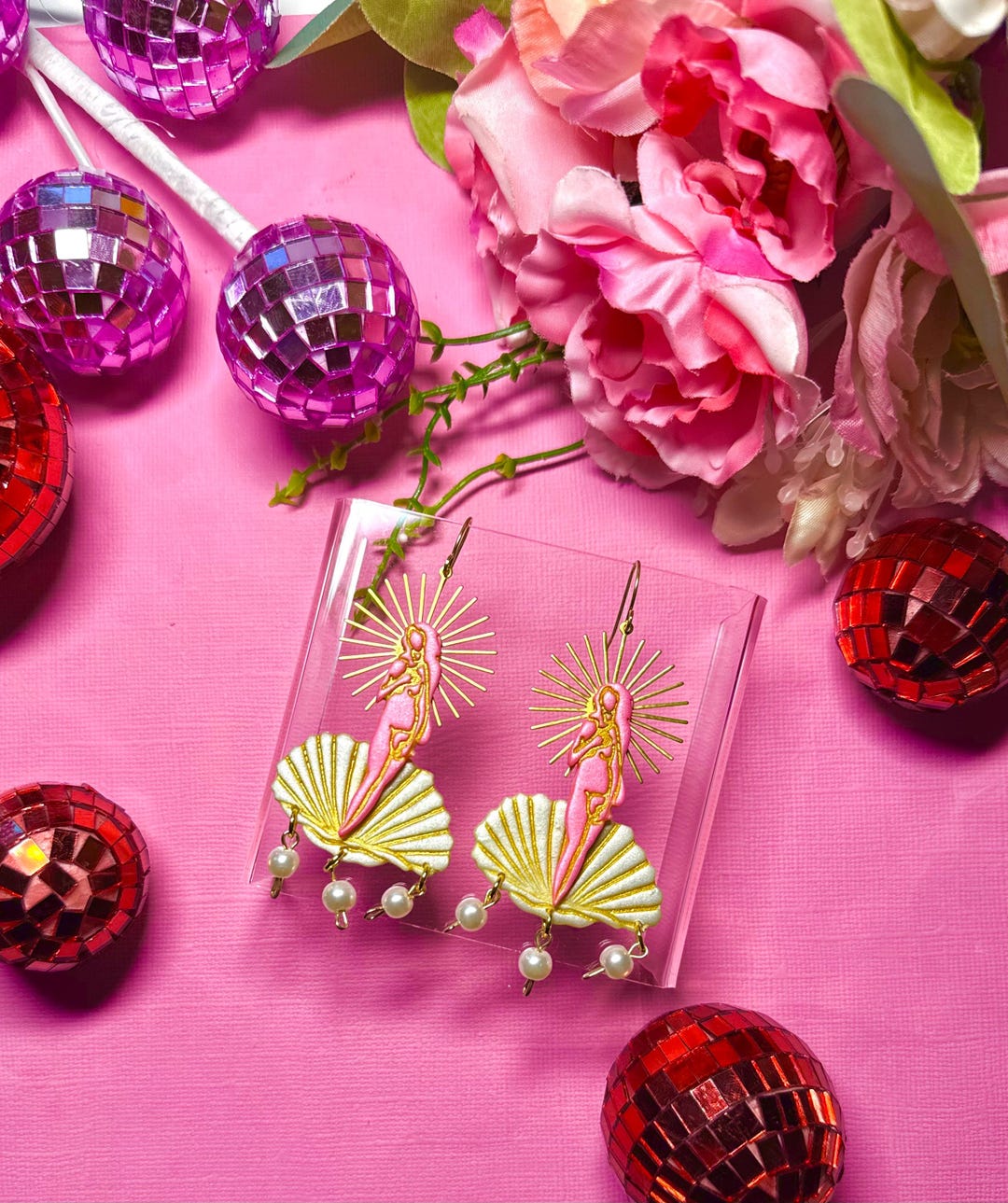 Goddess of Love Earrings | Aphrodite Dangle Earrings, Greek Mythology Earrings, Polymer Clay ...