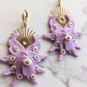 Biblically Accurate Angel Earrings Purple | Oraphim | Seraphim ...