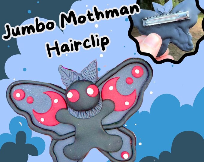 Jumbo Mothman Hair Clip | Cute Kawaii Mothman Polymer Clay Barrette ...