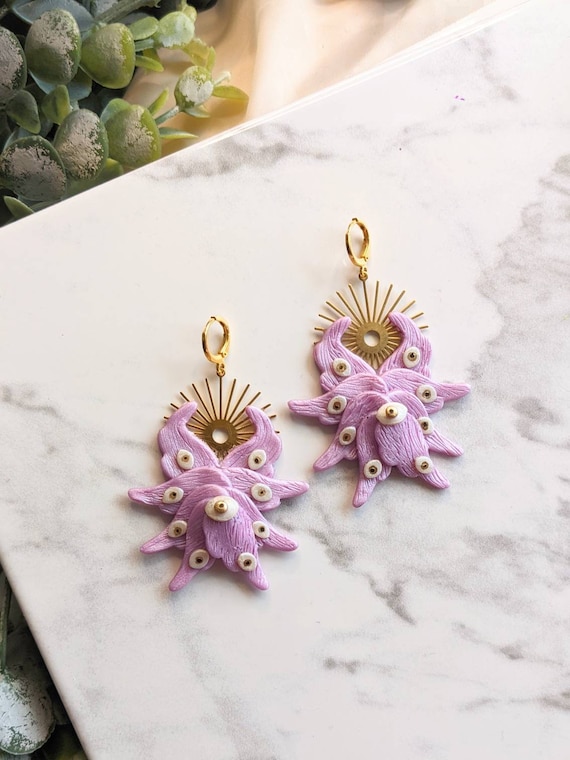 Biblically Accurate Angel Earrings Purple Oraphim Seraphim - Etsy