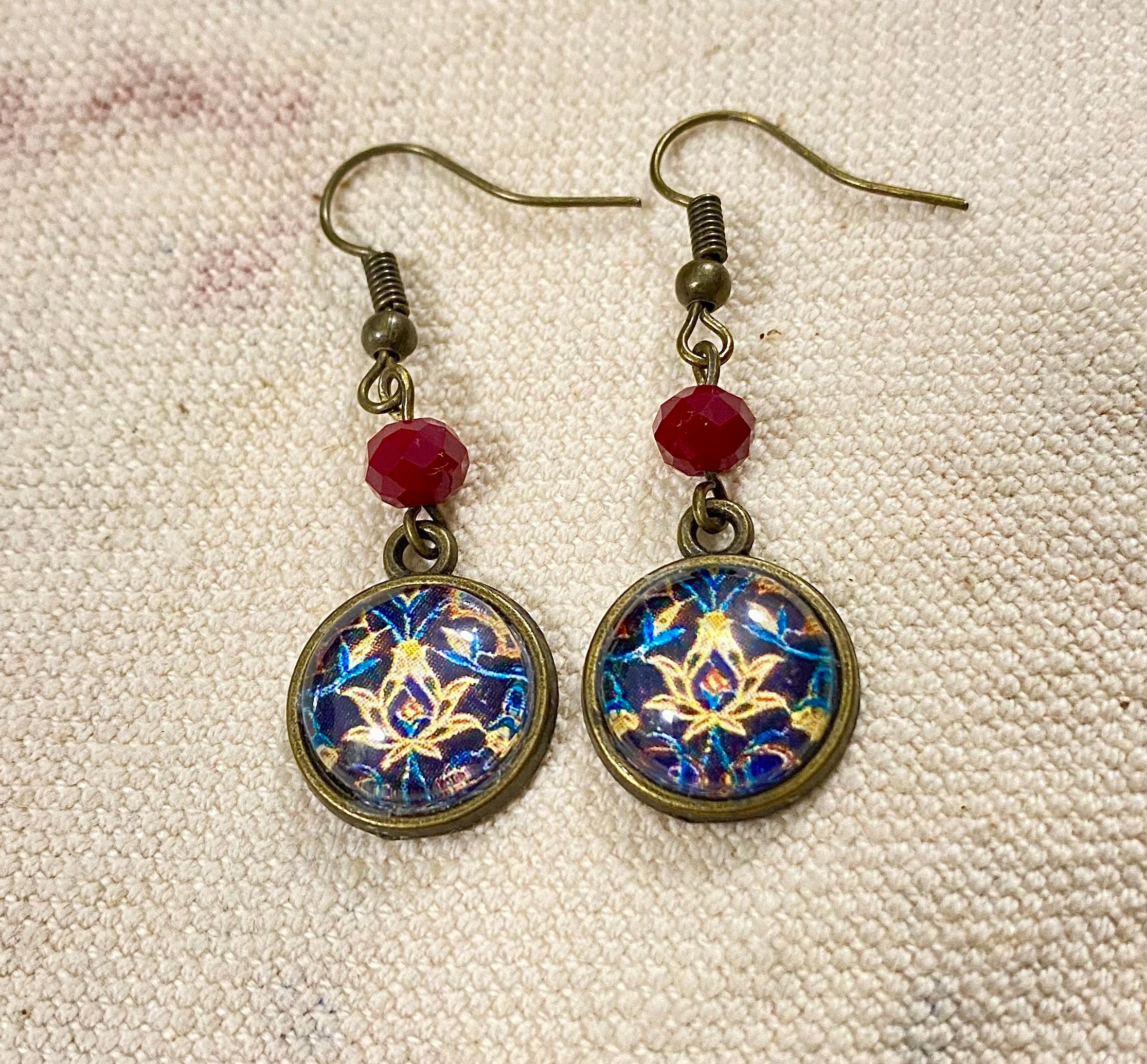 Persian Jewelry, Blue Historical Tile Earring, Traditional Persian ...