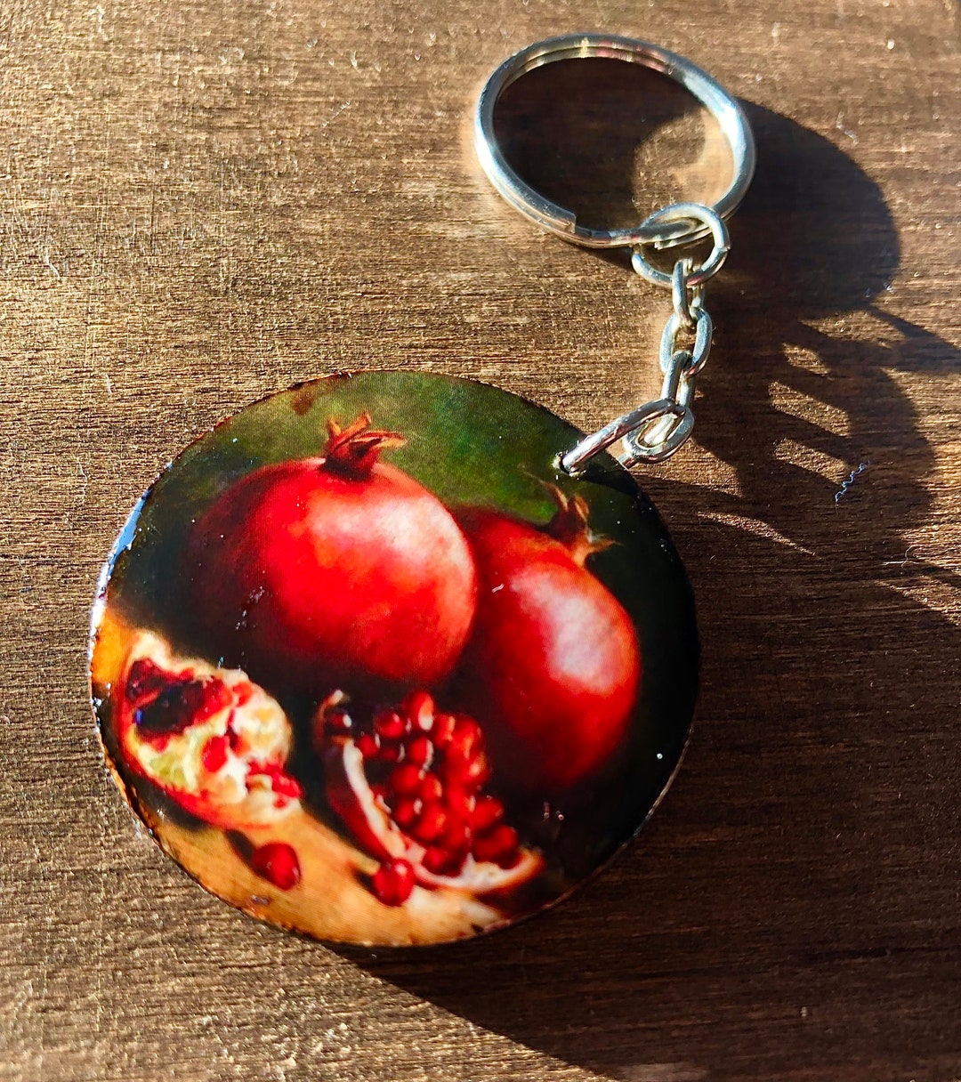 Anar Handmade Wooden Keychain Pomegranate Keychain Persian Accessories ...