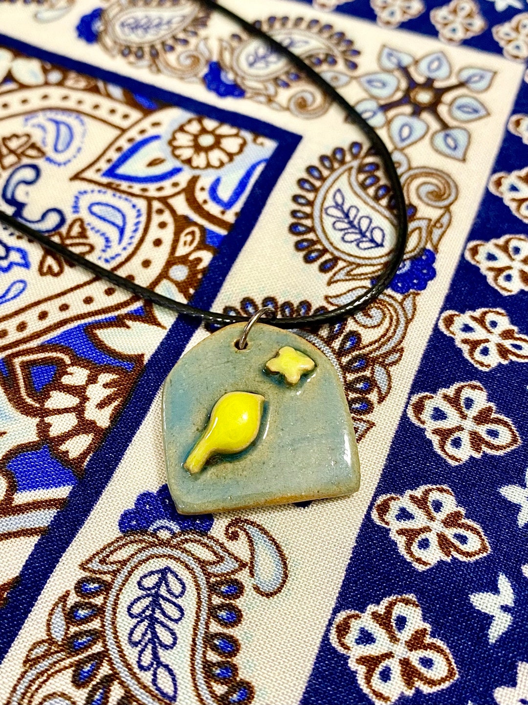 Ceramic Necklace Ceramic Jewelry Handmade Ceramic Persian Pendant ...