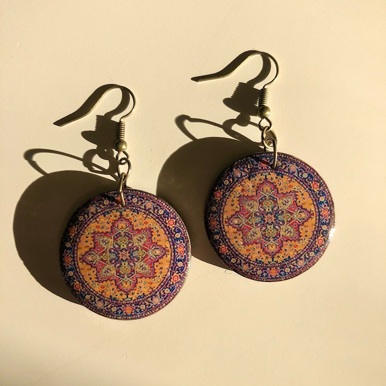 Persian Jewelry Persian Rug Handmade Wooden Earrings Jewelry - Etsy