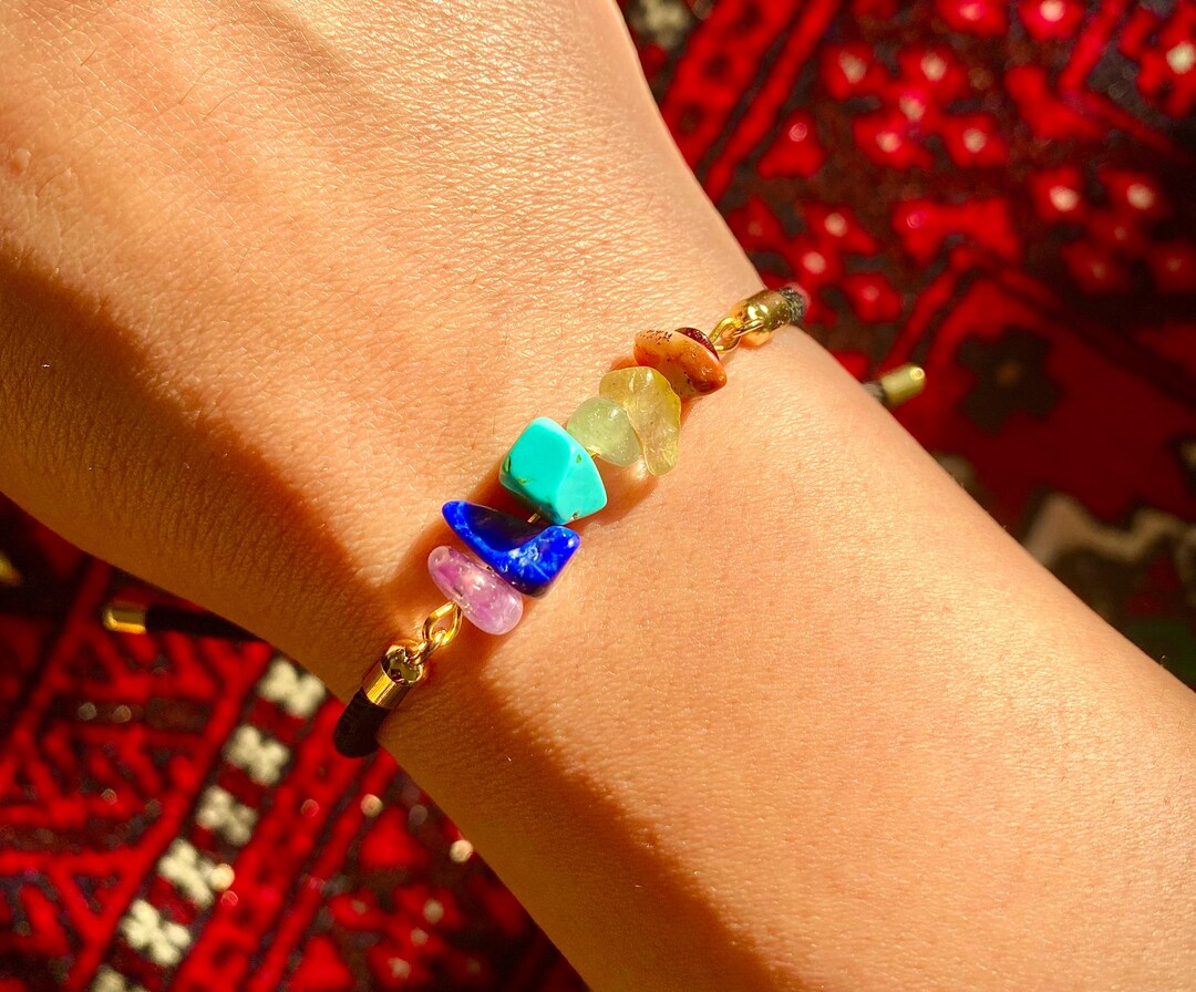 Seven Chakras Bracelets Seven Colored Stoned Jewelry Yoga Jewellery ...