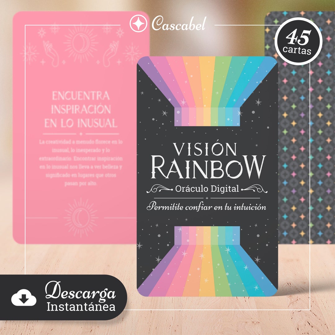 Vision Rainbow Digital Oracle Printable Oracle Cards in Spanish. DIY ...